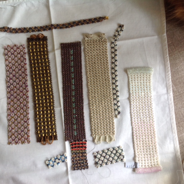 2-Drop Hubble Stitch cuffs made by Dianne Clark - Bead School